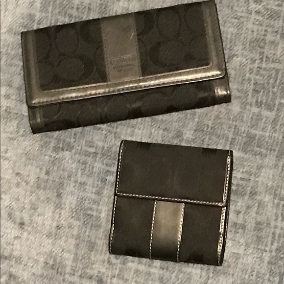 Coach | Bags | Coach Signature Checkbook And Bifold Snap Wallet | Poshmark